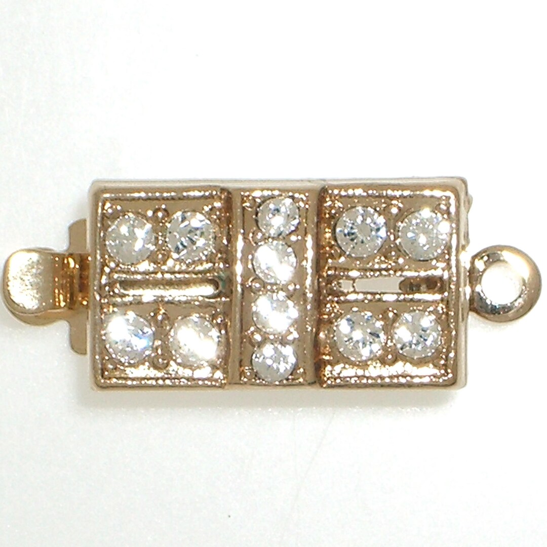 One-strand Claspgarten Rectangular Box Clasp in Rhodium or Gold Finish ...