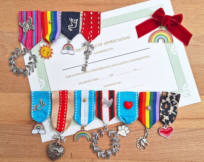 NOVELTY MEDALS Honour Badge Costume Fun AWARD Merit Reward Trophy ...