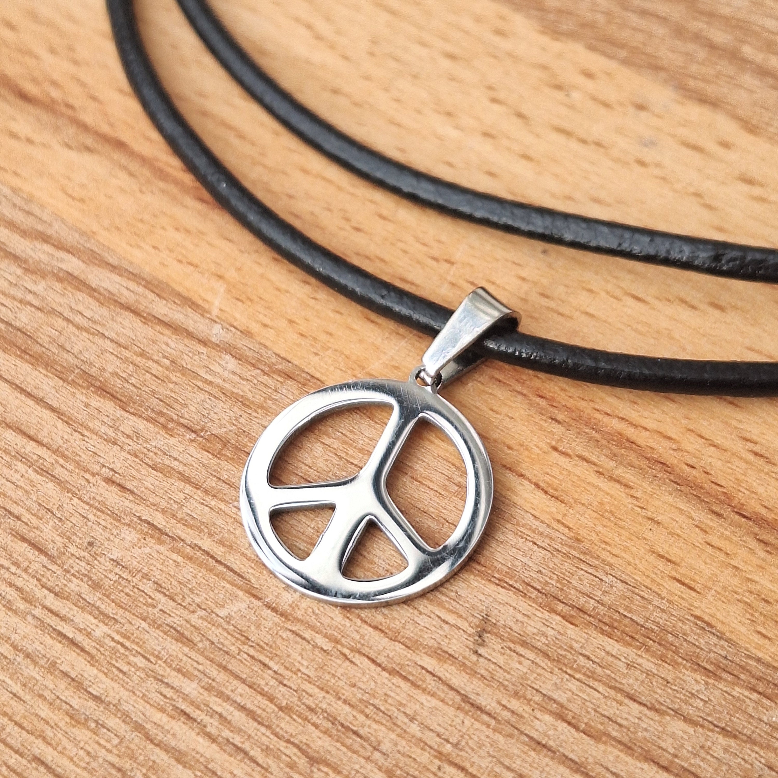 PEACE Sign LEATHER Choker Punk Gothic Necklace - Etsy