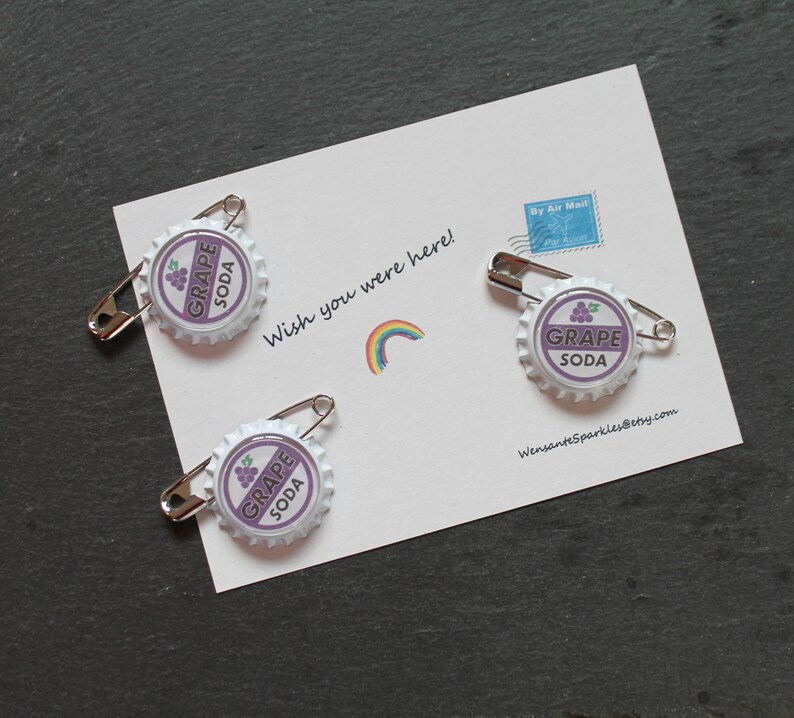 Grape Soda Pin Ellie Badge Bottle Cap UP Movie Brooch Club | Etsy