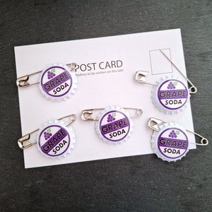 Grape Soda Pin Ellie Badge Bottle Cap UP Movie Brooch Club Member - Etsy