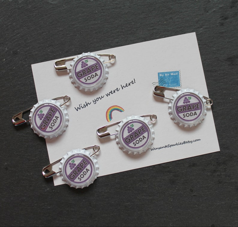 Grape Soda Pin Ellie Badge Bottle Cap UP Movie Brooch Club | Etsy