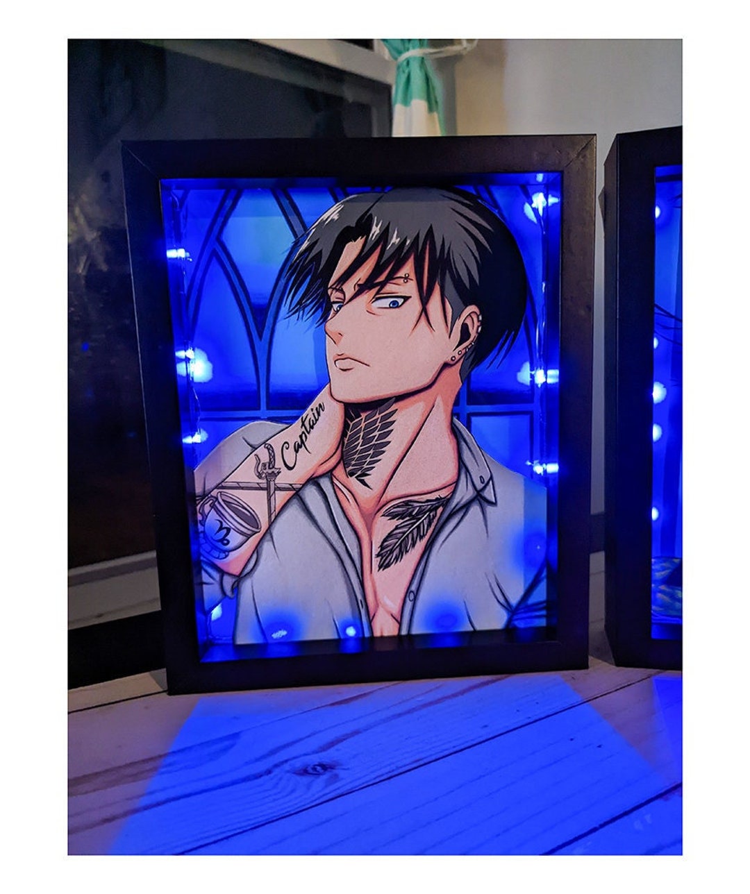 Anime Light Box With Blue LED Lights Tattoo Double Pane Glass Photo ...