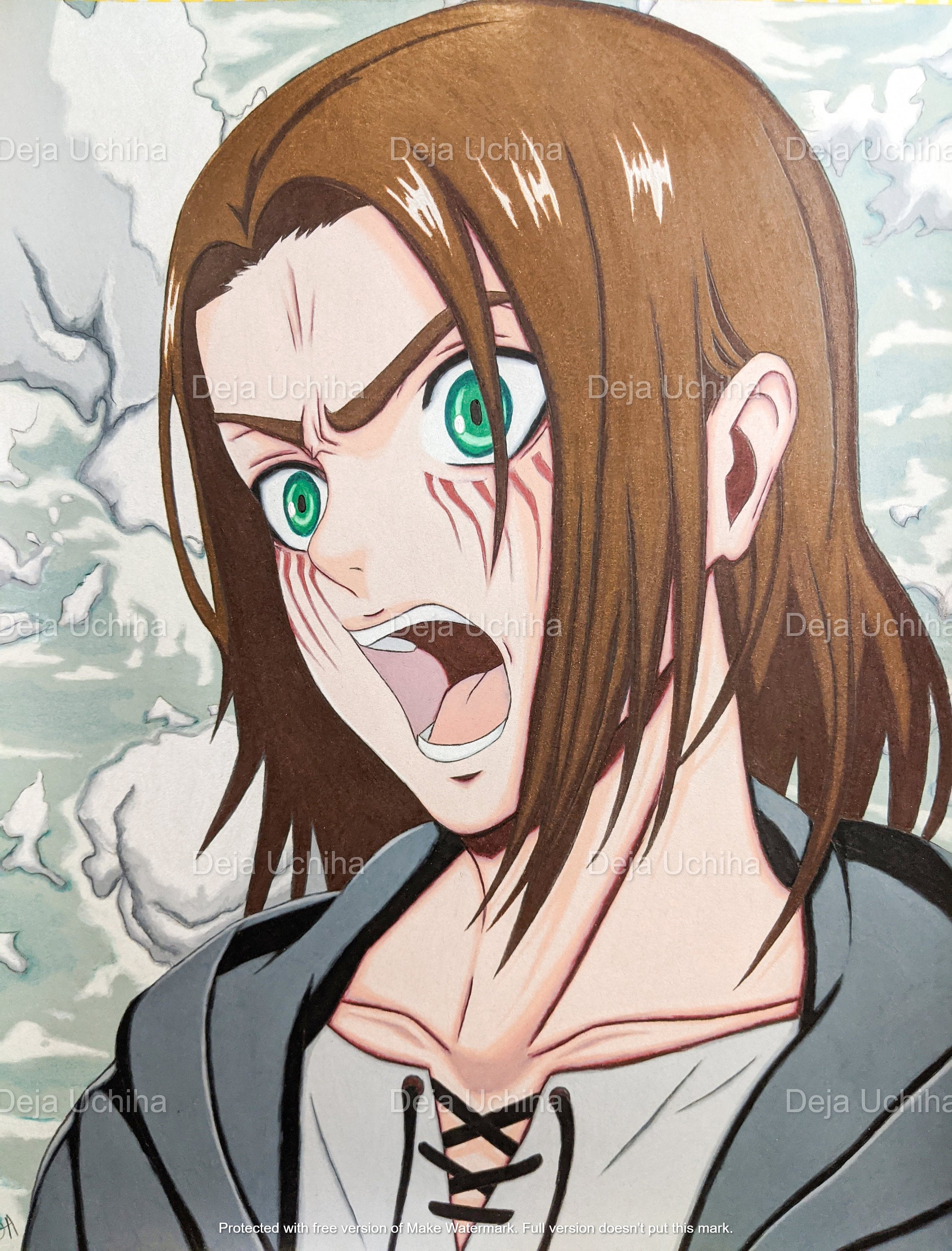 Drawing & Illustration Eren Jaeger Colored Pencil Drawing Shingeki no ...