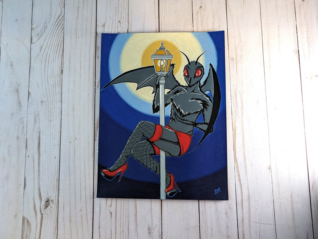 Mothman Original Drawing Colored Pencil 9x12 Sexy Pinup Pin up Pin-up ...