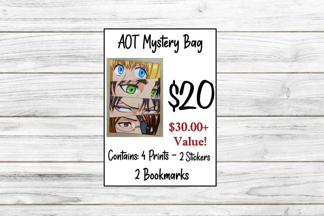 Anime Mystery Bag Sticker Prints Bookmark Print Manga Gift Weeb Otaku ...