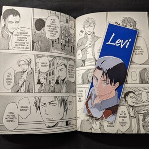 Glossy Laminated Bookmark Levi Ackerman Eren Jaeger Erwin Smith Attack ...