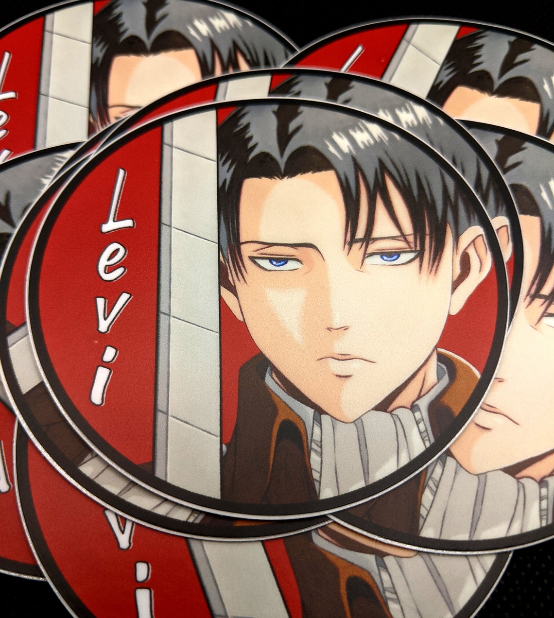 Levi Ackerman waterproof round vinyl sticker 3 inch Levi | Etsy