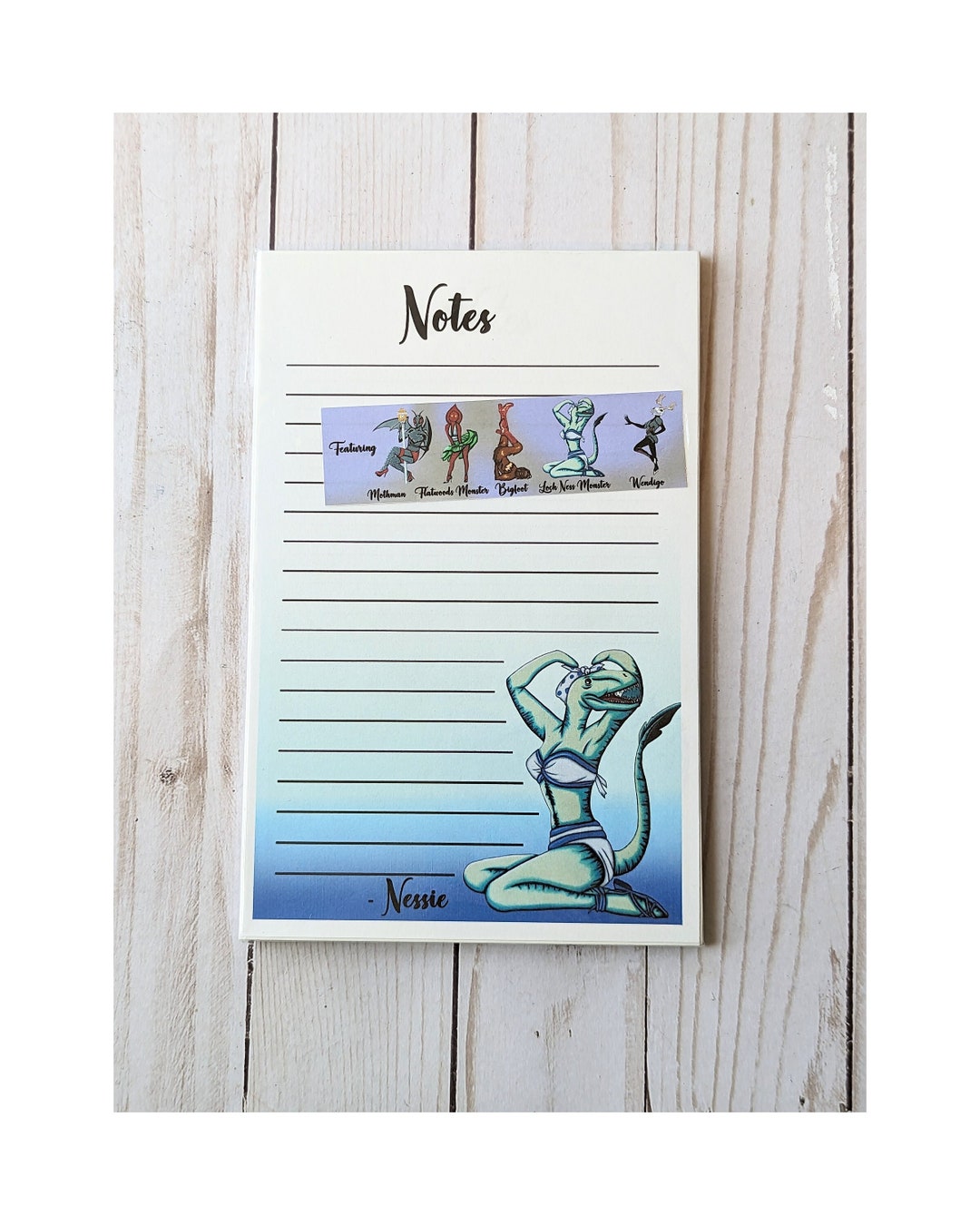Cryptid Notepad Mothman Bigfoot Nessie Wendigo Flatwoods Handbound 50 ...