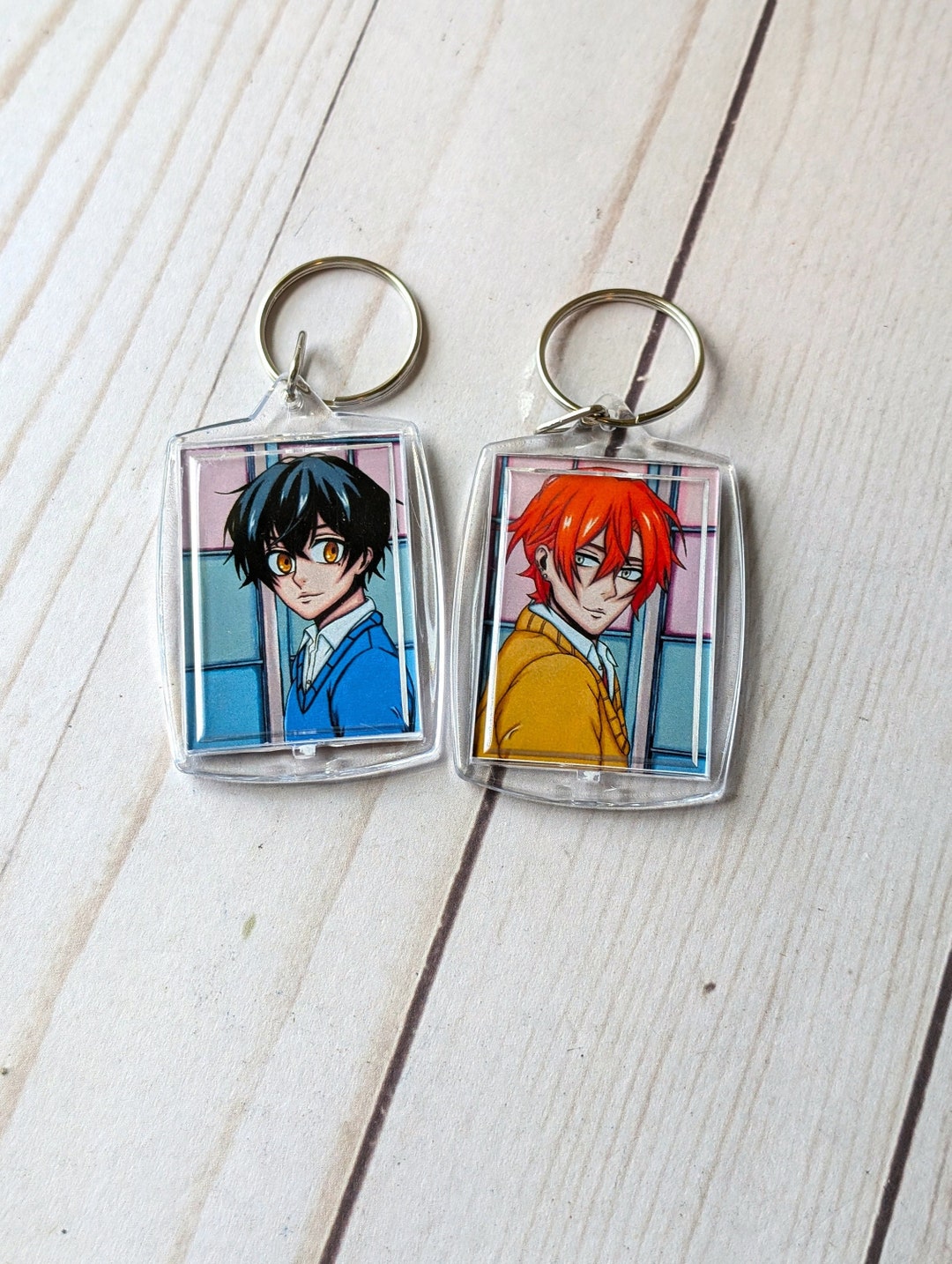Single Keychain Sasamiya Anime Acrylic Manga Double Sided Plastic Photo ...