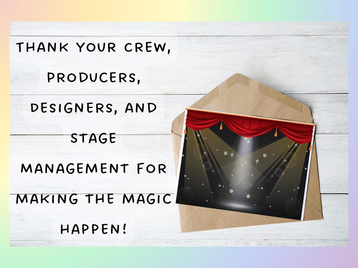 Opening Night Theater Card - Happy Opening Greeting for Performers - Etsy