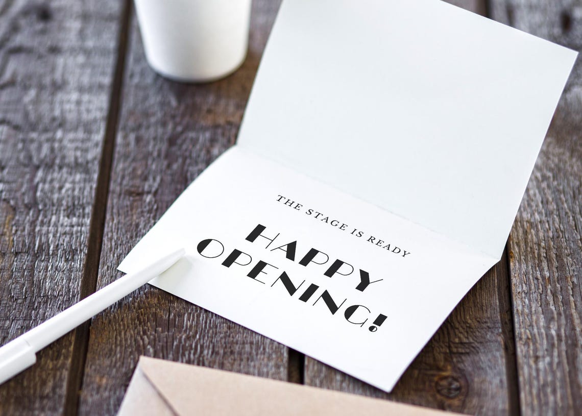 Opening Night Theater Card - Happy Opening Greeting for Performers - Etsy