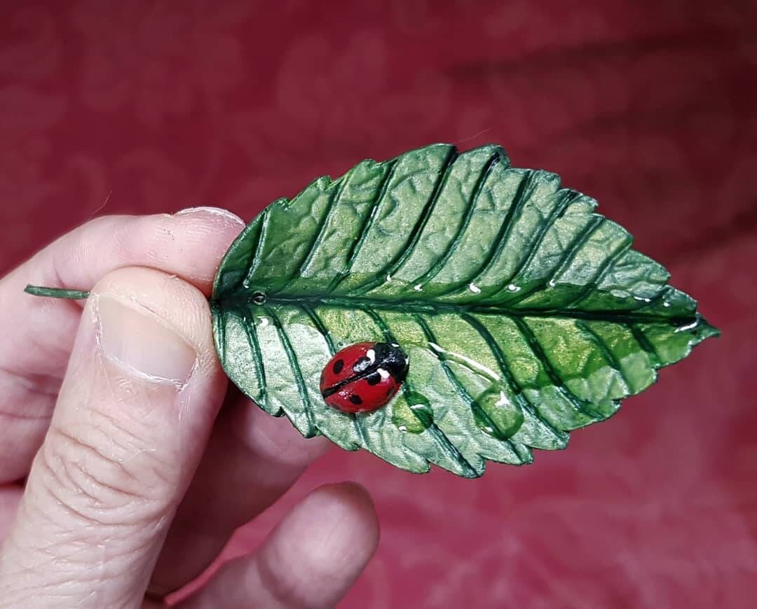 Realistic Ladybird on Leaf Sculpture - Etsy