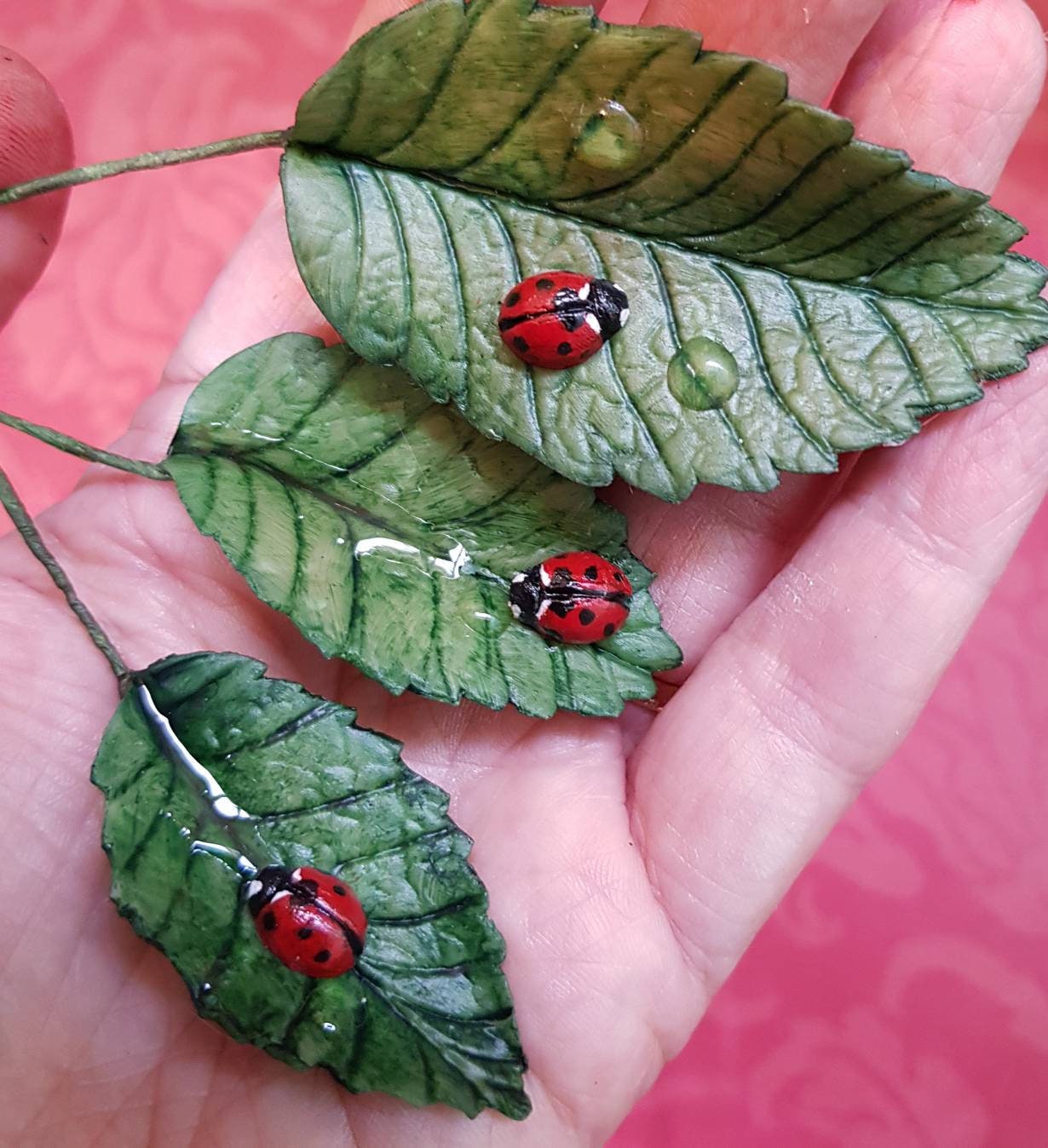 Realistic Ladybird on Leaf Sculpture - Etsy