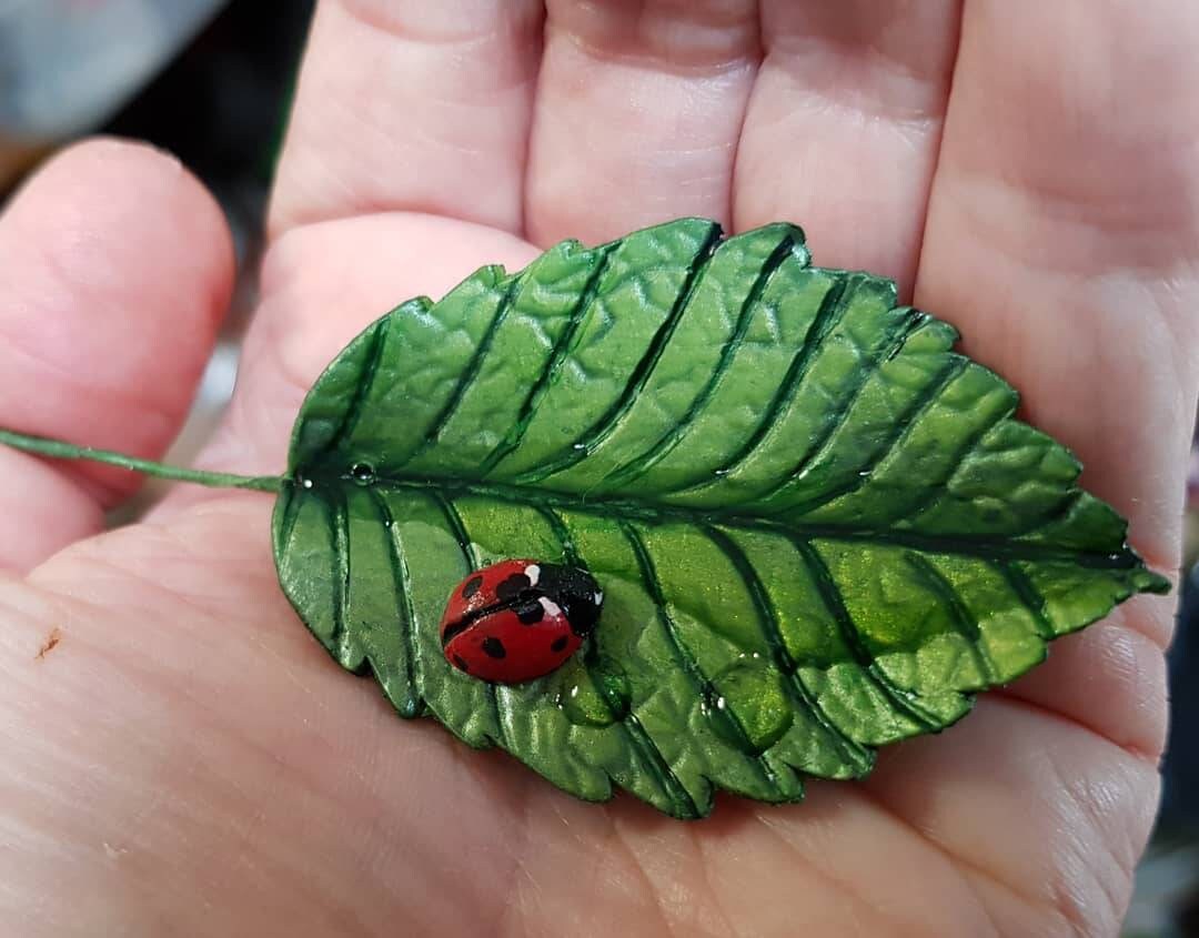 Realistic Ladybird on Leaf Sculpture - Etsy
