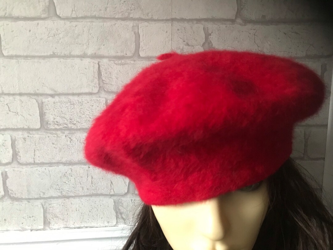 Kangol Red Authentic Vintage Soft & Fluffy Wool /angora Mix Beret Sz ...