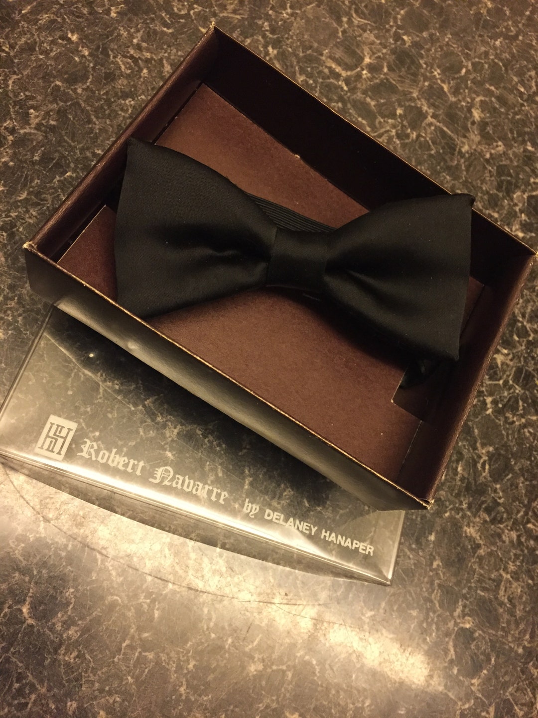 Robert Navarre Delaney Hanaper Authentic Vintage Classic Black Bow Tie ...