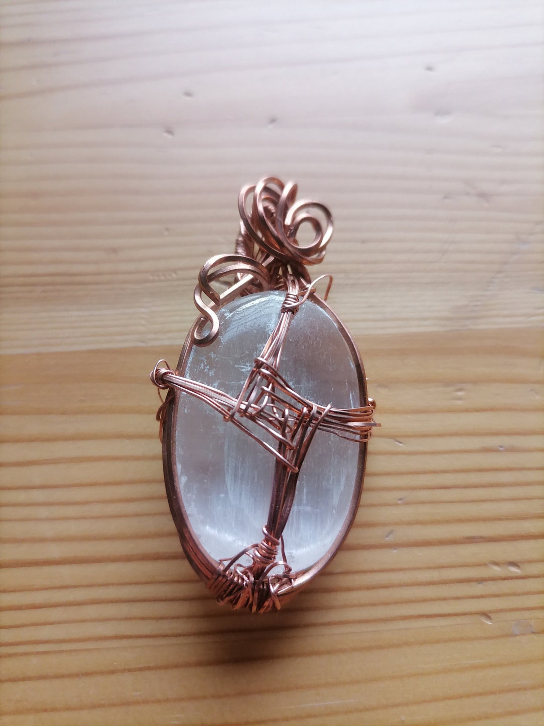 Selenite St Brigid's Cross Protection Amulet Pendant - Etsy