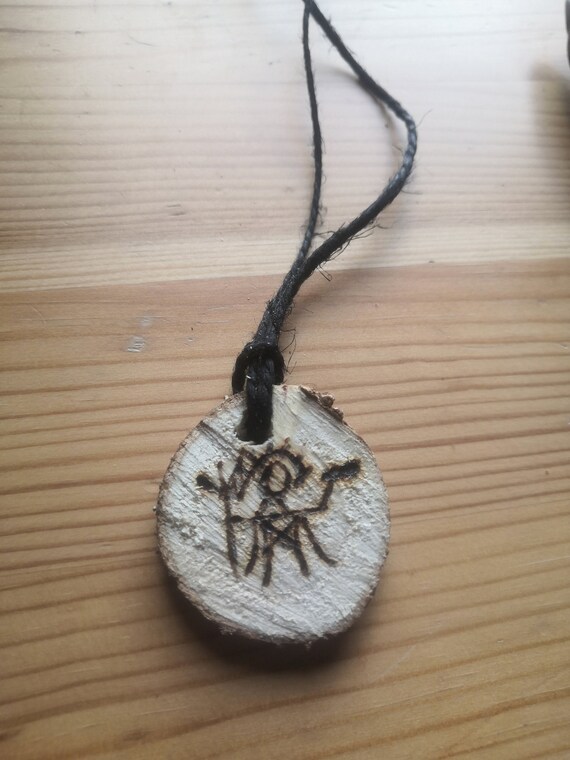 Sami Thunder God Hora Galles Thor Tiermes Wood Pendant - Etsy