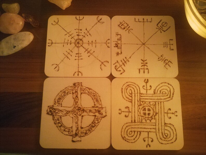 Pagan Symbol Drink Coasters Wall Art Sacred Symbols Runes - Etsy