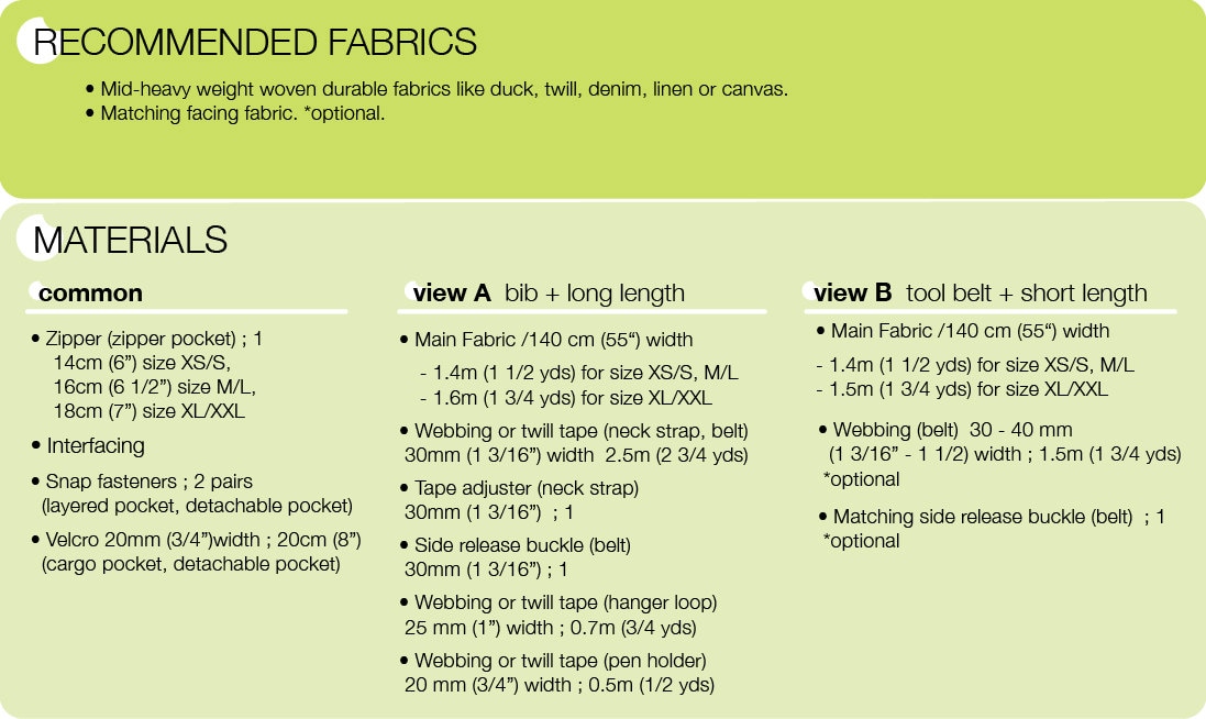 PDF Sewing Pattern for Women Utility Apron / Tool Belt -kaede- (size XS ...