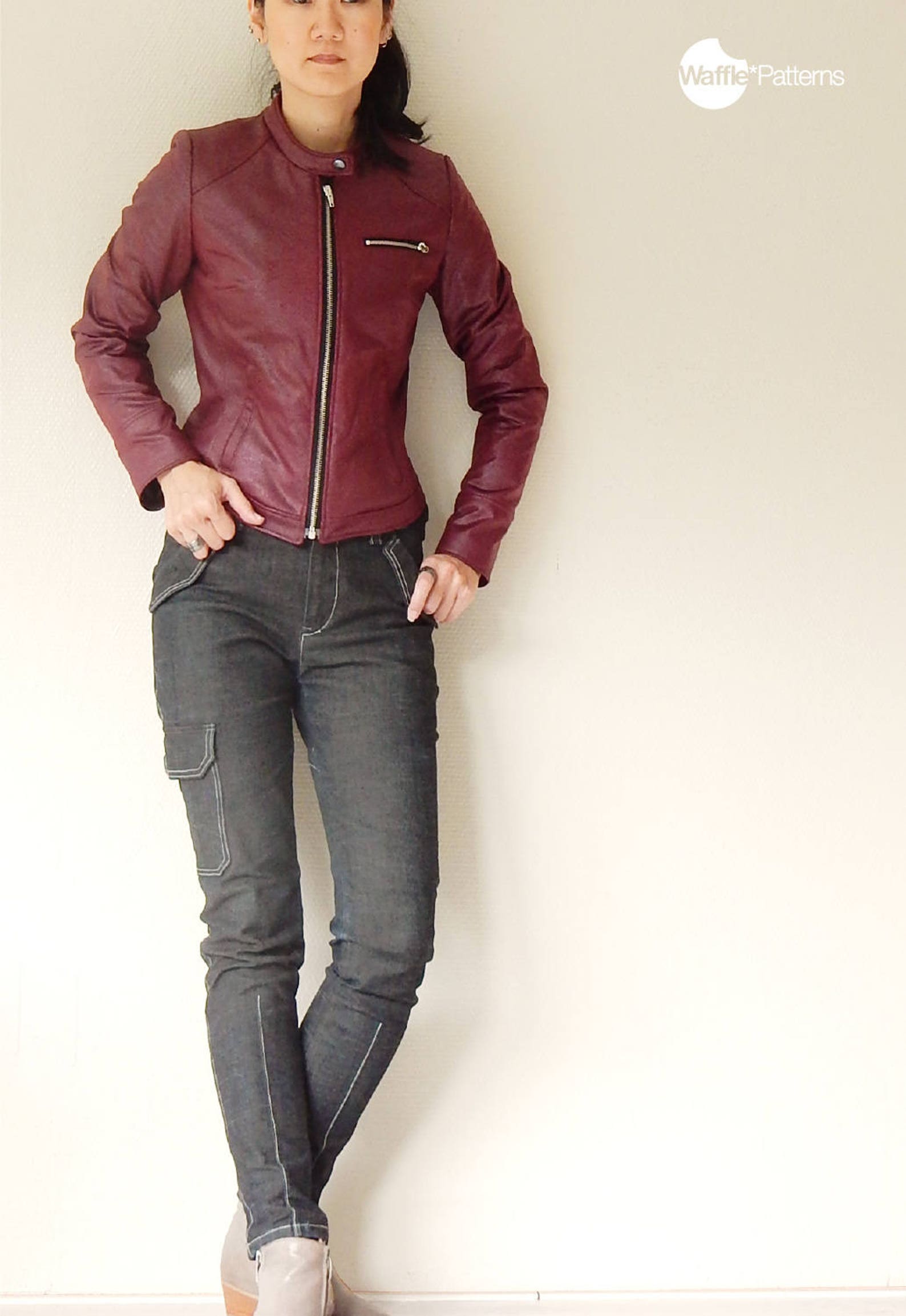 PDF Sewing Pattern Women Moto Jacket kaneel size 34-48 | Etsy Canada