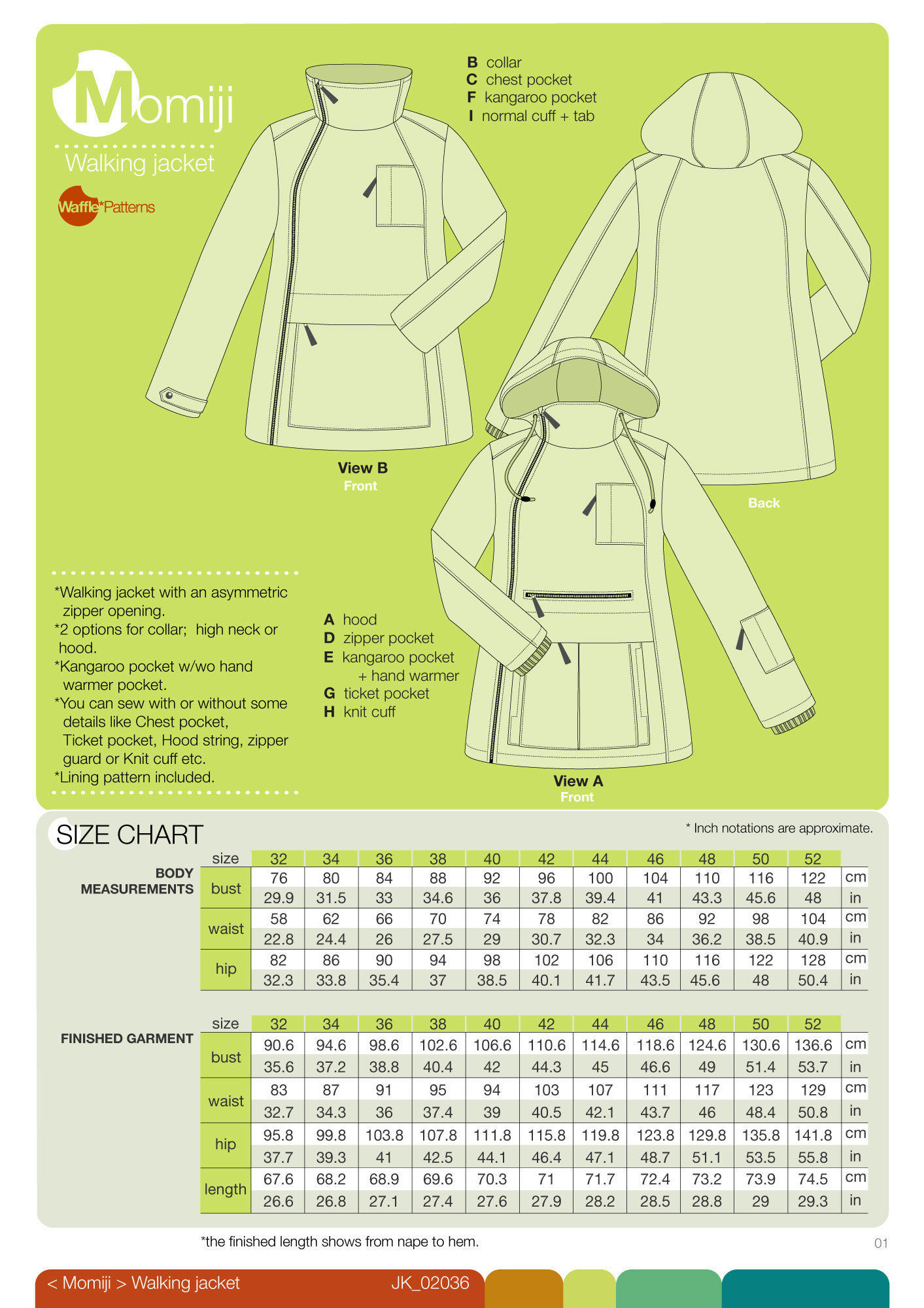 PDF Sewing Pattern for Women Walking Jacket -momiji- (size 32-52) - Etsy