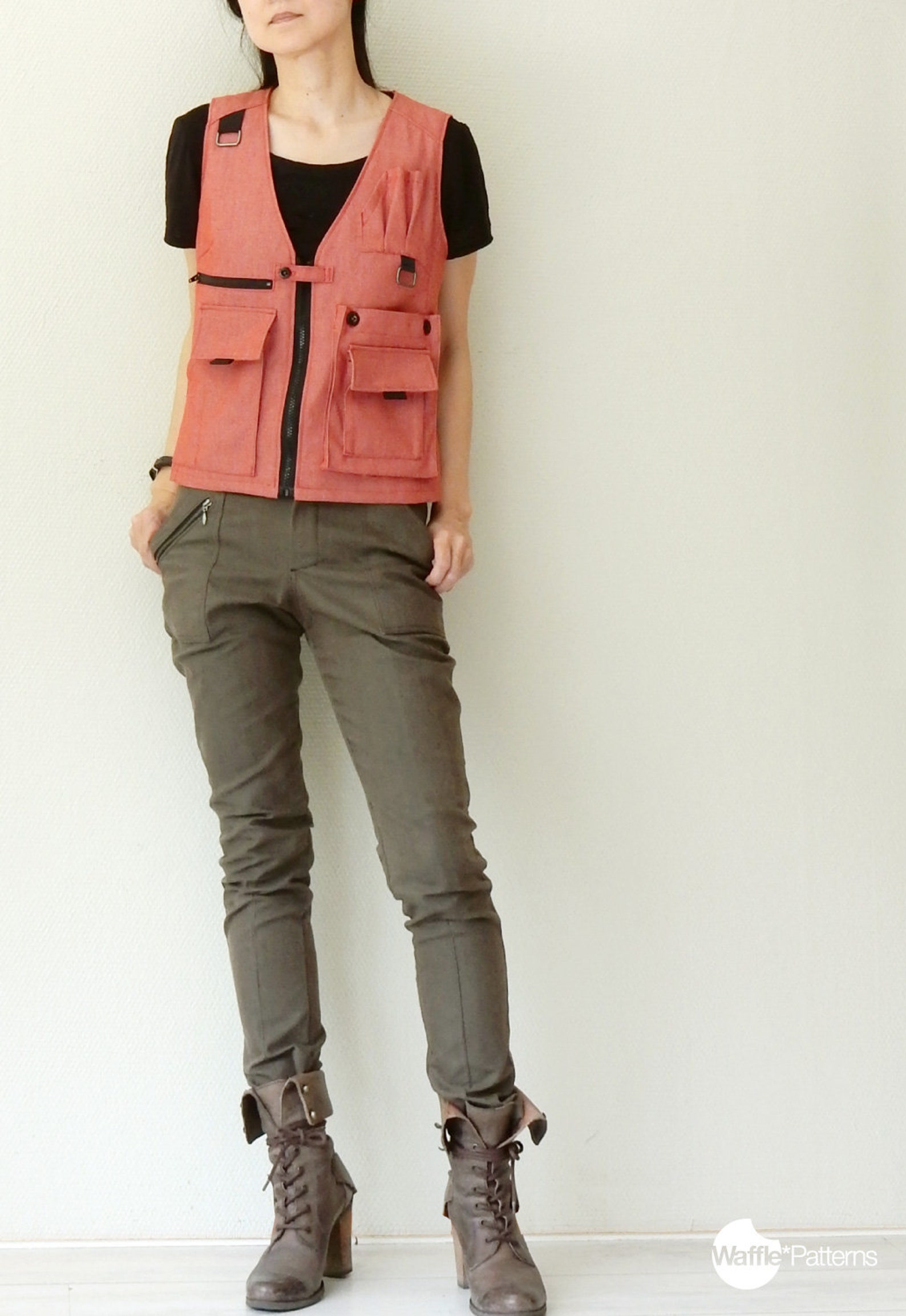 PDF Sewing Pattern for Women Cargo Vest -tsuki- (size 32-52) - Etsy