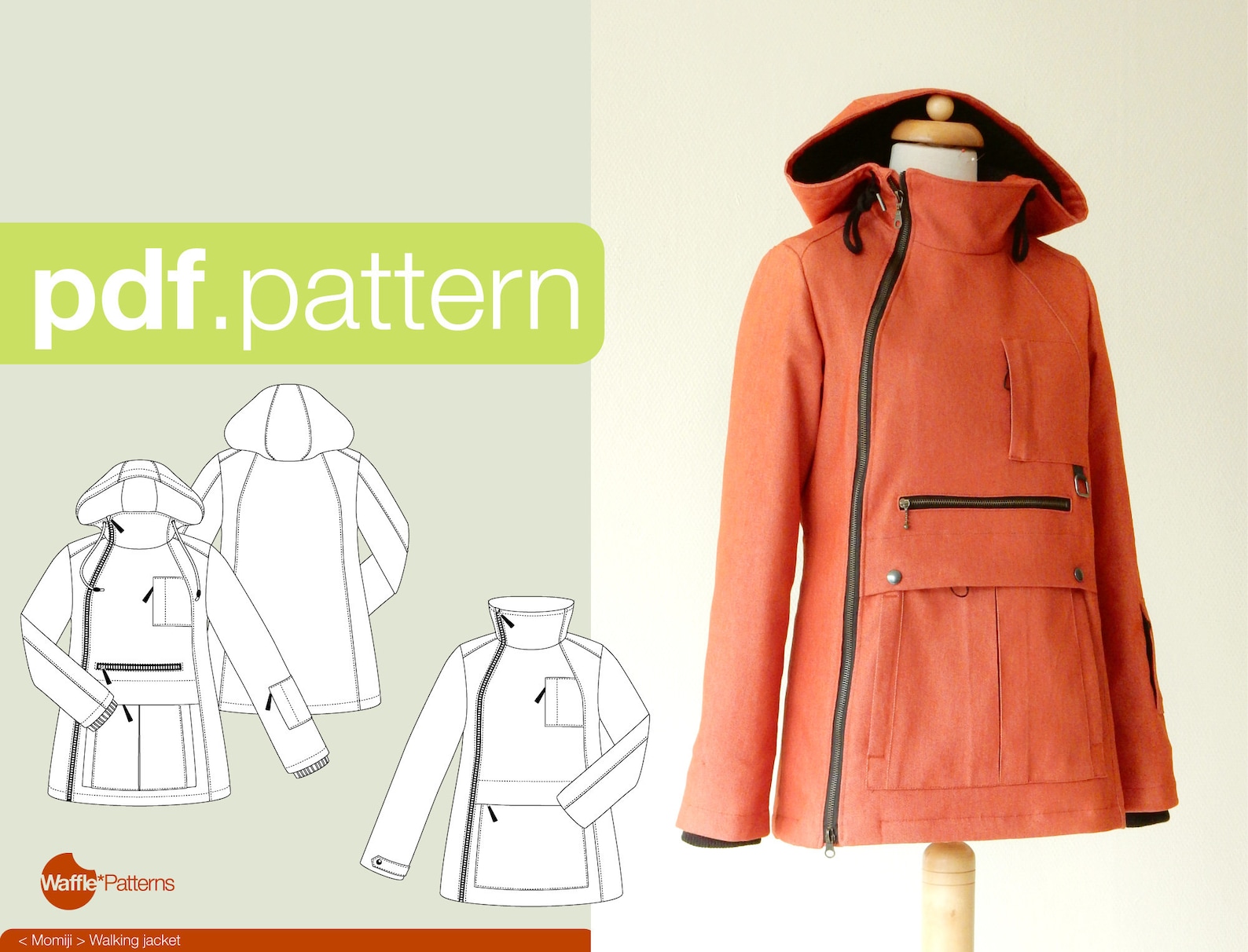 PDF Sewing Pattern for Women Walking Jacket momiji size 32-52 - Etsy