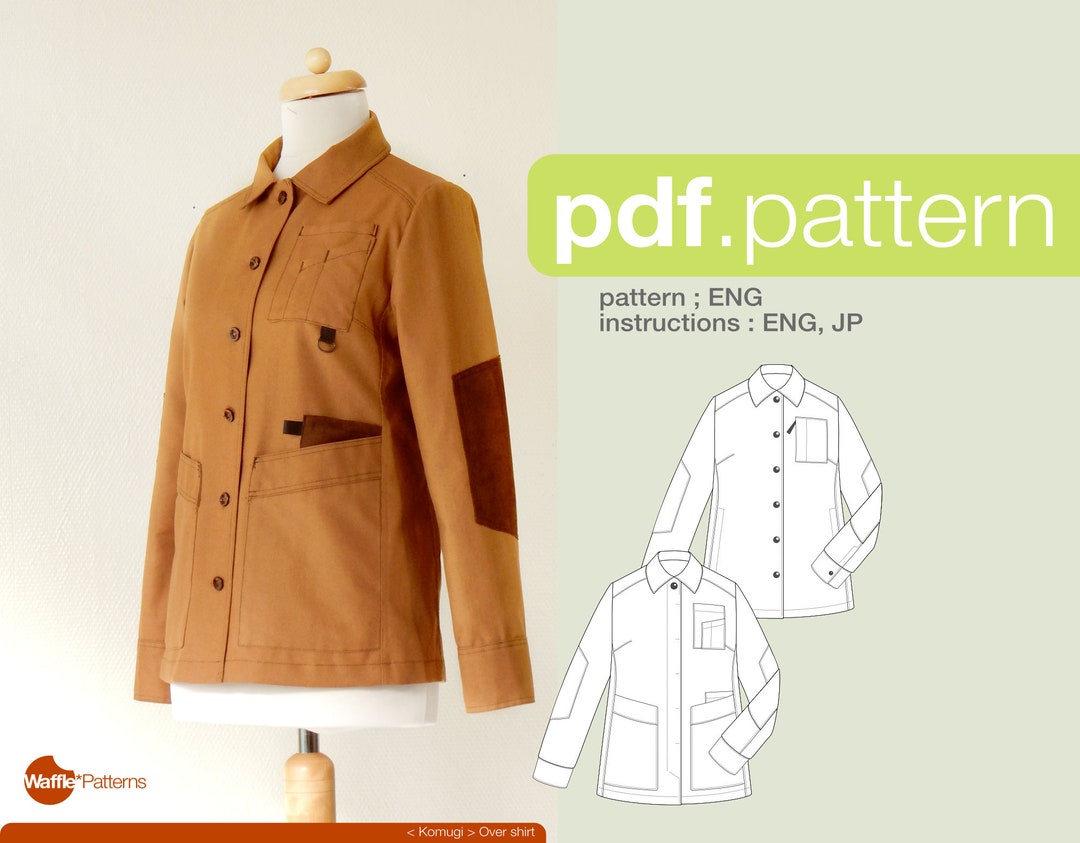 PDF Sewing Pattern for Women Over Shirt -komugi- (size EU32-54) - Etsy