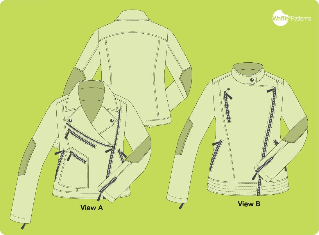 Biker Jacket Digital Sewing Pattern; (size EU 32-54) (PDF Download ...