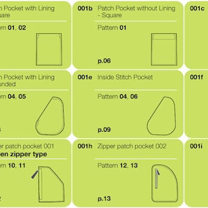 PDF Sewing Pattern 23+ Pockets - Pocket Patterns and Sewing ...