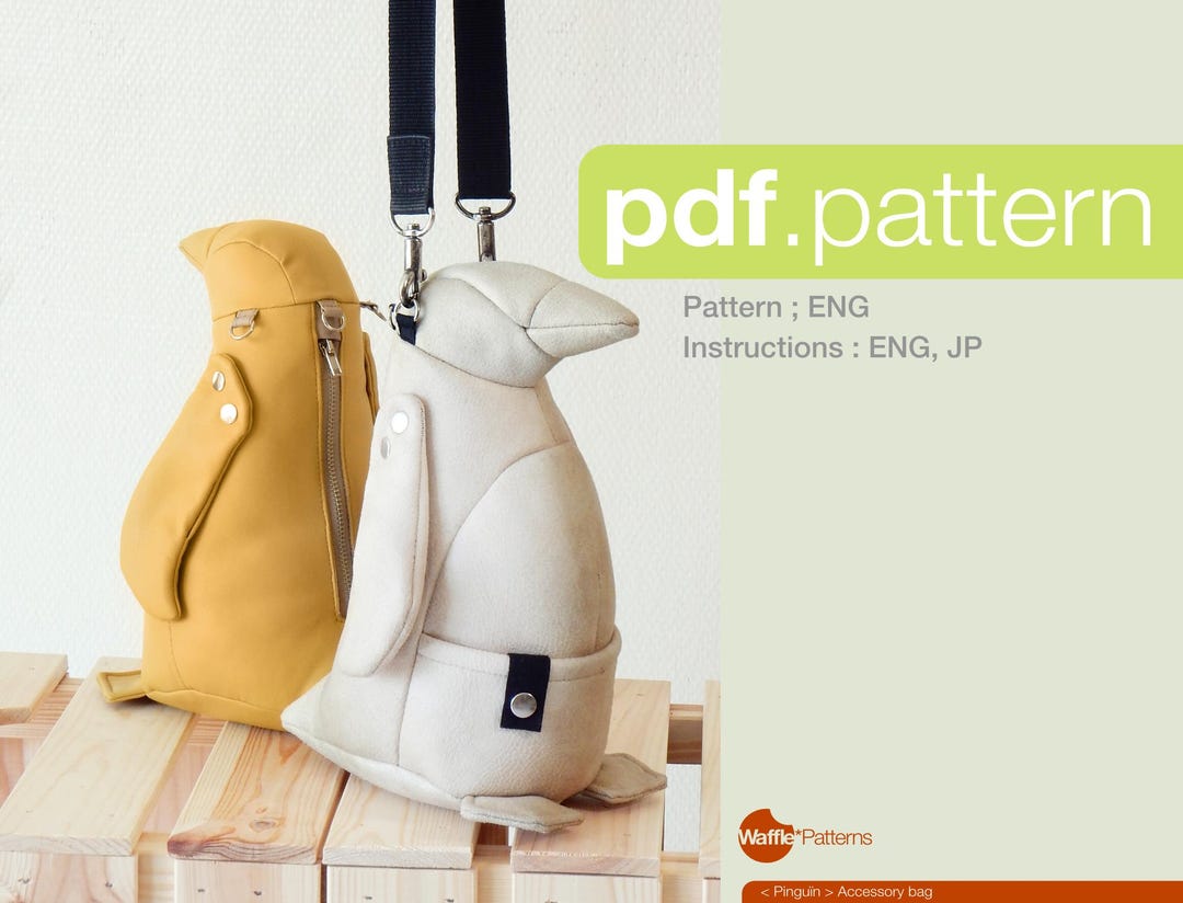 PDF Sewing Pattern for Penguin Accessory Bag -pinguÏn- Novelty Plushie ...