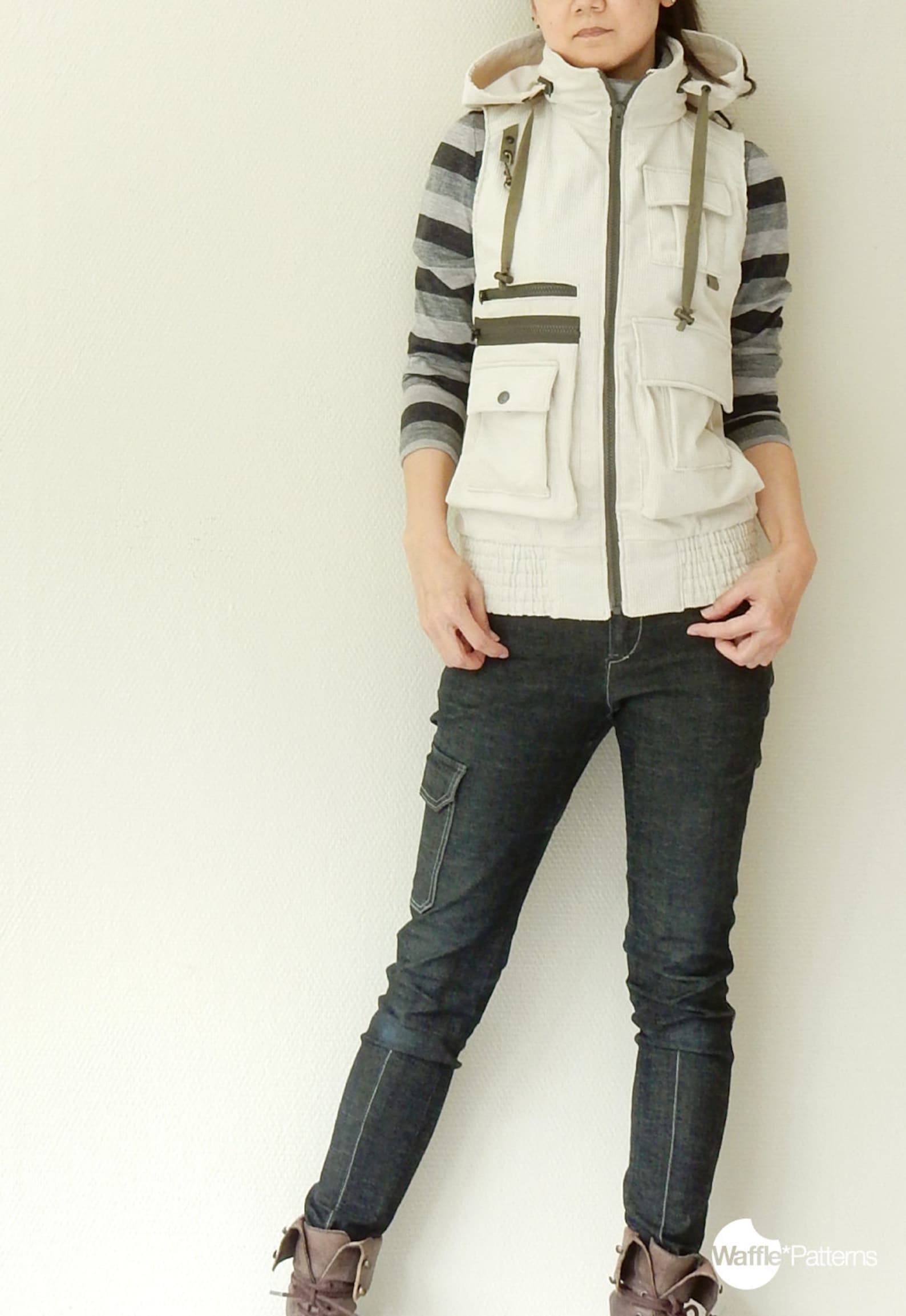 PDF Sewing Pattern for Women Cargo Vest -tsuki- (size 32-52) - Etsy