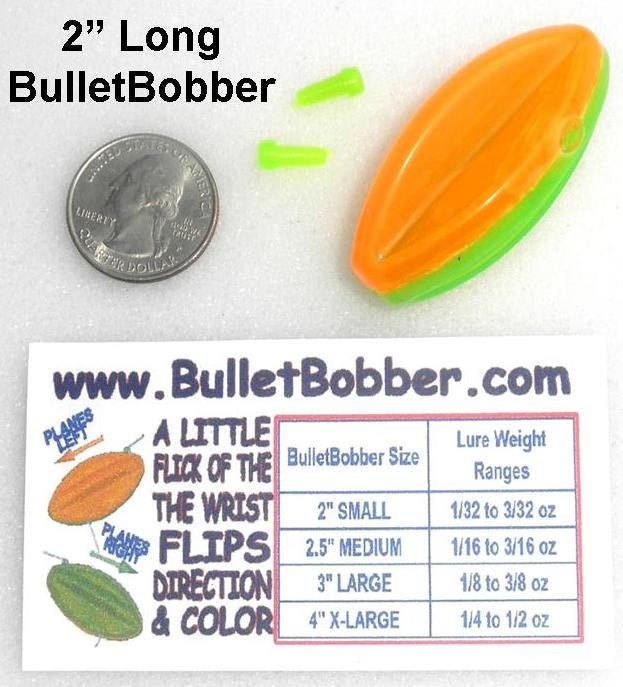 One (1) 2" Bulletbobbers Mini Planer Board Bobbers Go Left or Right ...