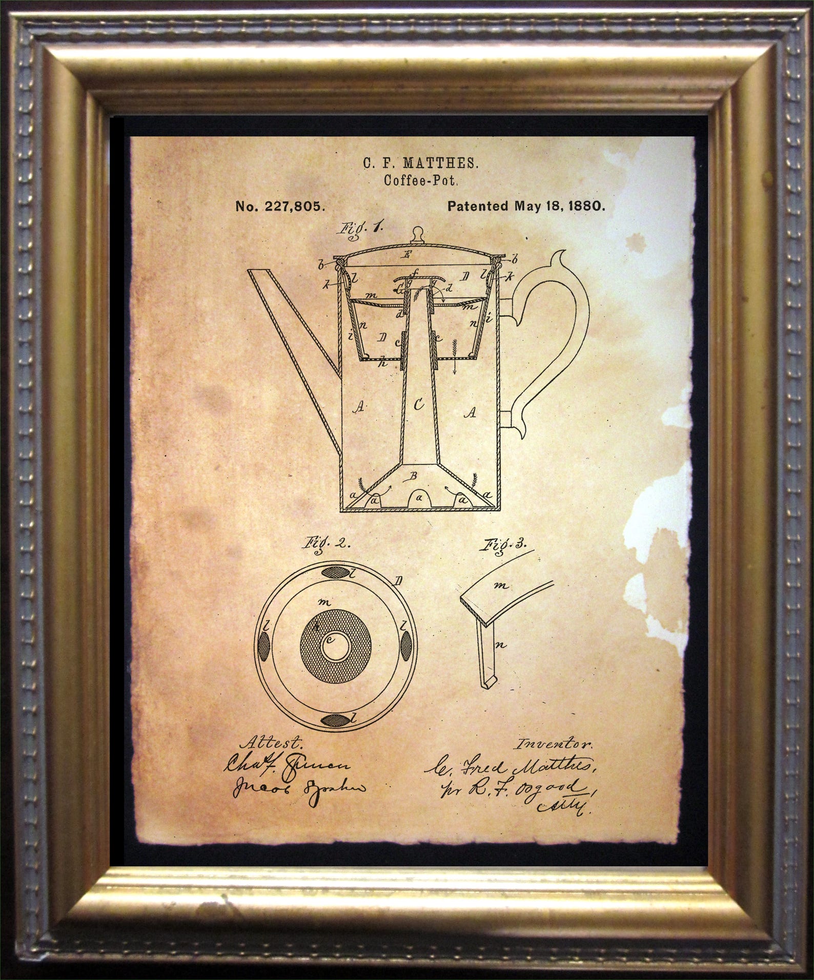 Vintage Coffee Pot Patent Print Vintage Print Coffee Pot | Etsy