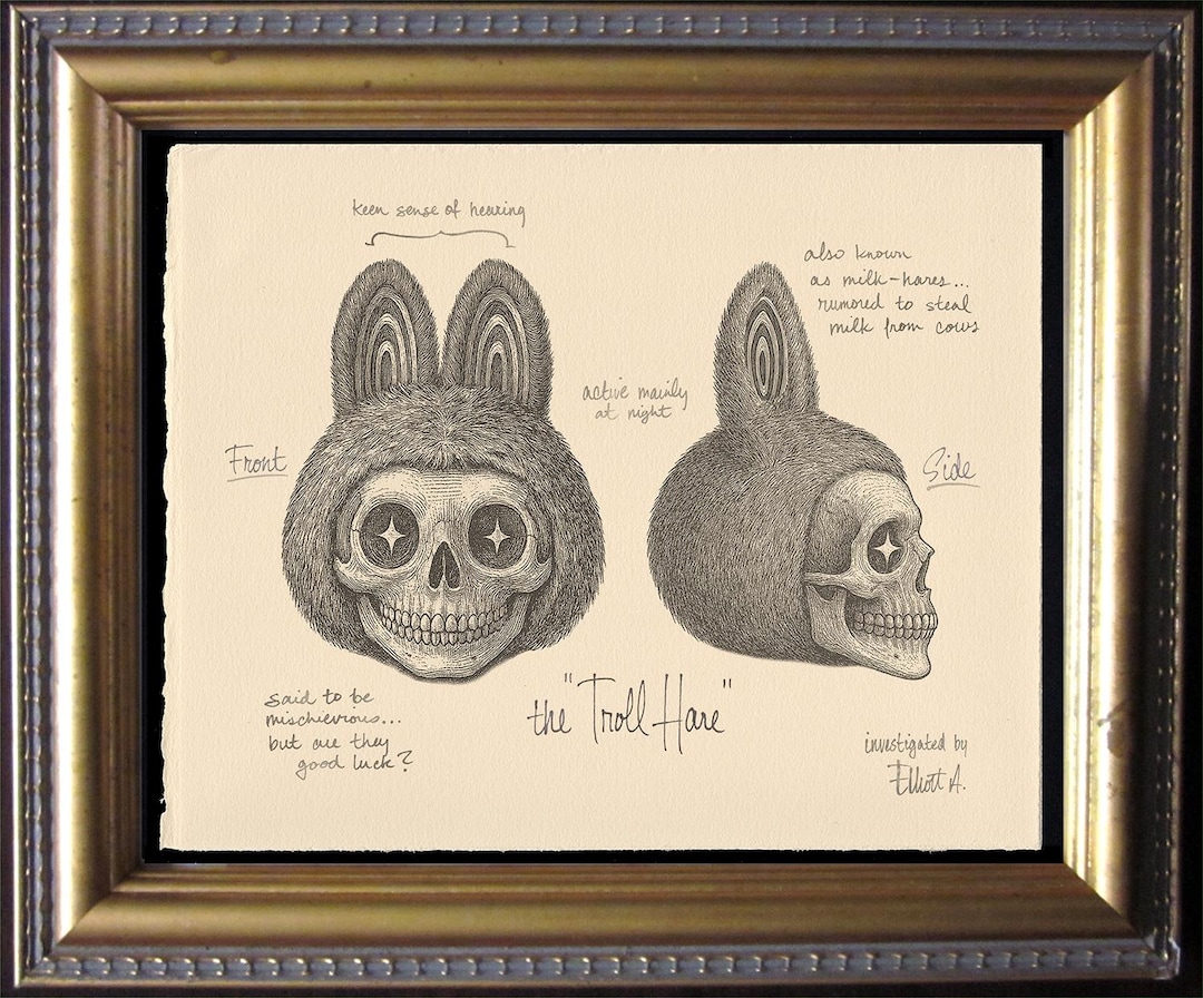 Troll Hare Anatomy Art Print | Nordic Folklore Inspired Creature ...