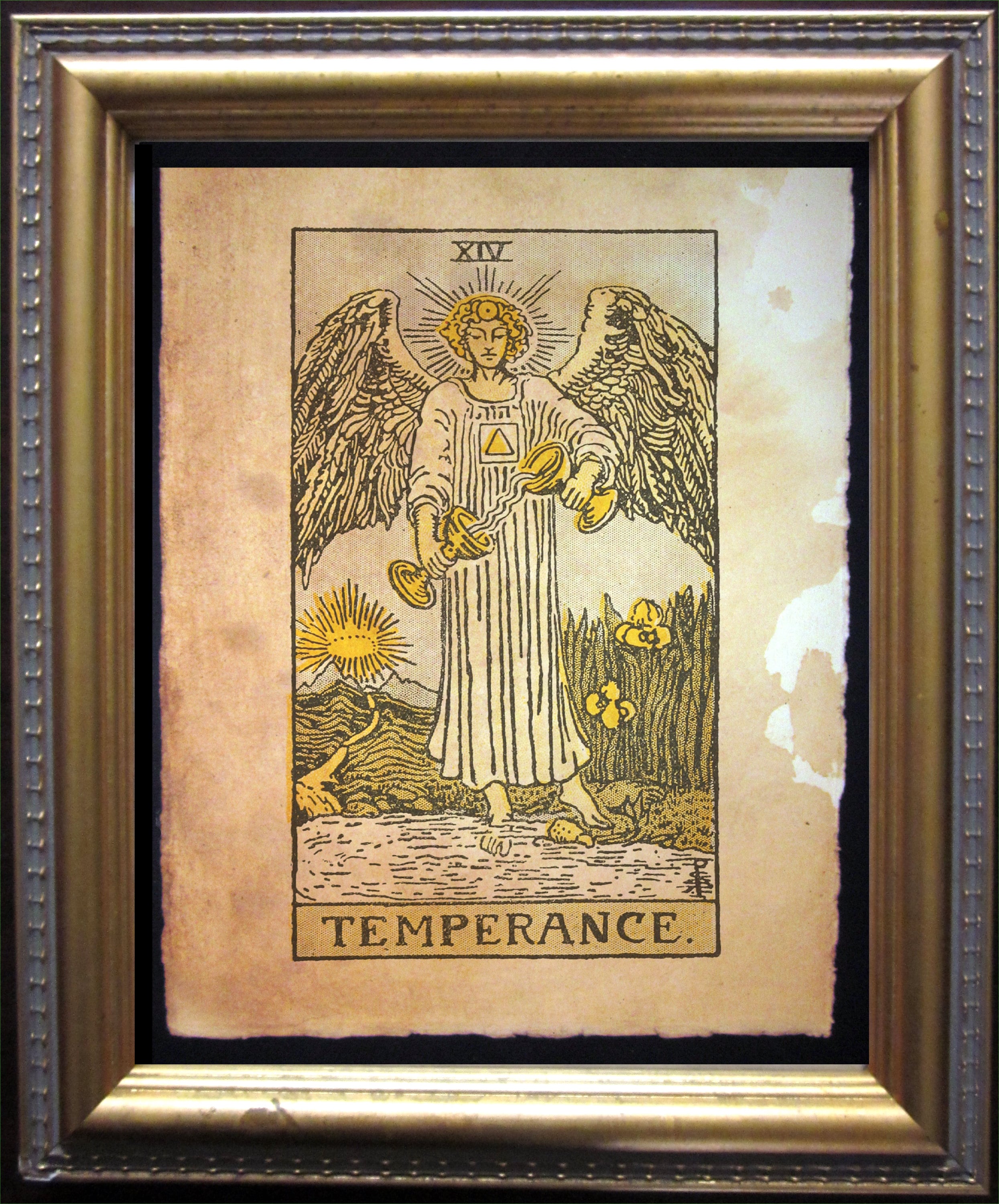 Temperance Tarot Card Vintage Art Print Tea Stained Paper | Etsy