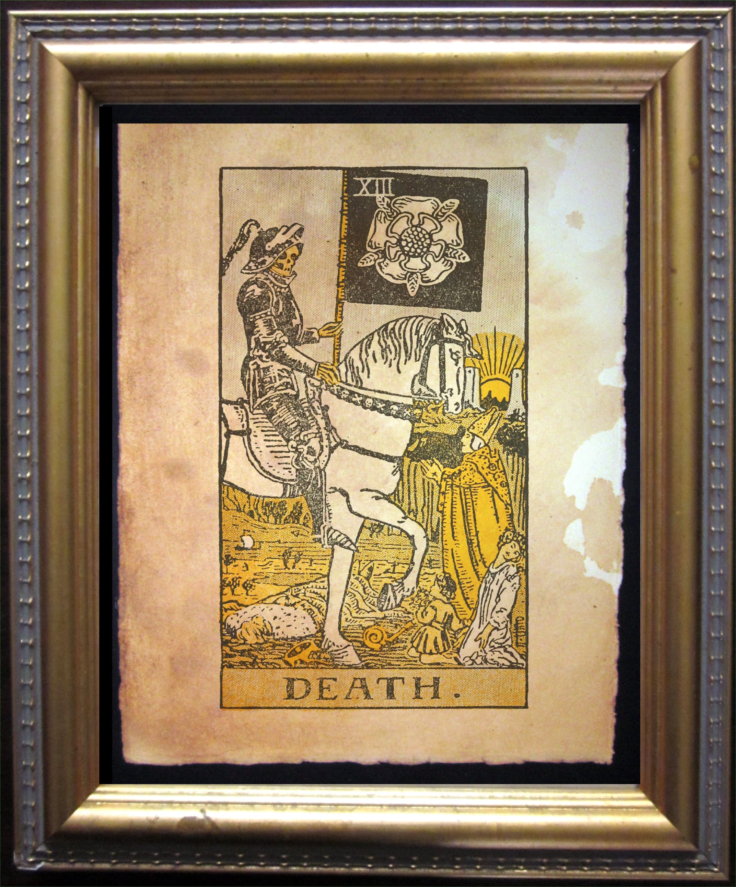 Death Tarot Card Vintage Art Print Tea Stained Paper tarot | Etsy