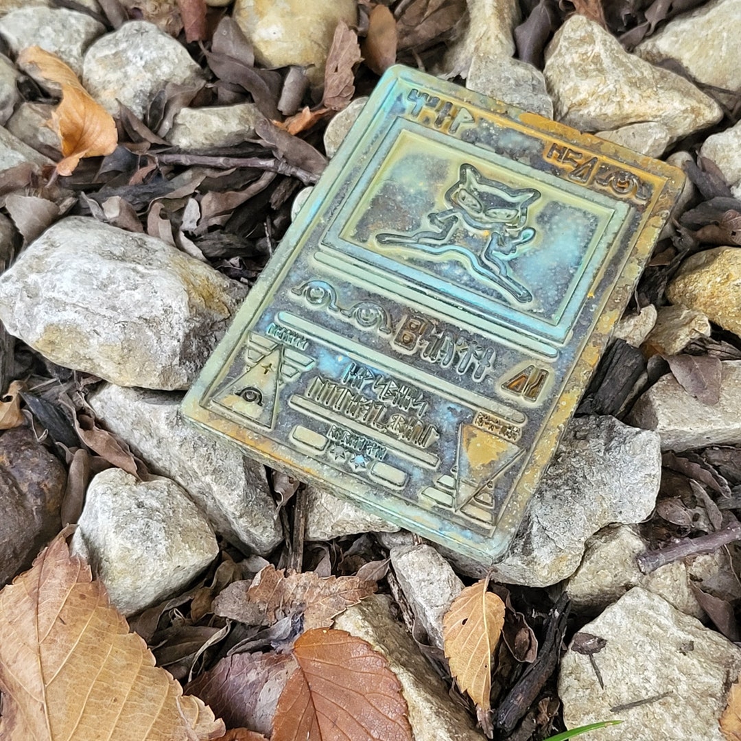 Ancient Pokemon Cards Aged Bronze Patina Custom Made Rare Collectible ...