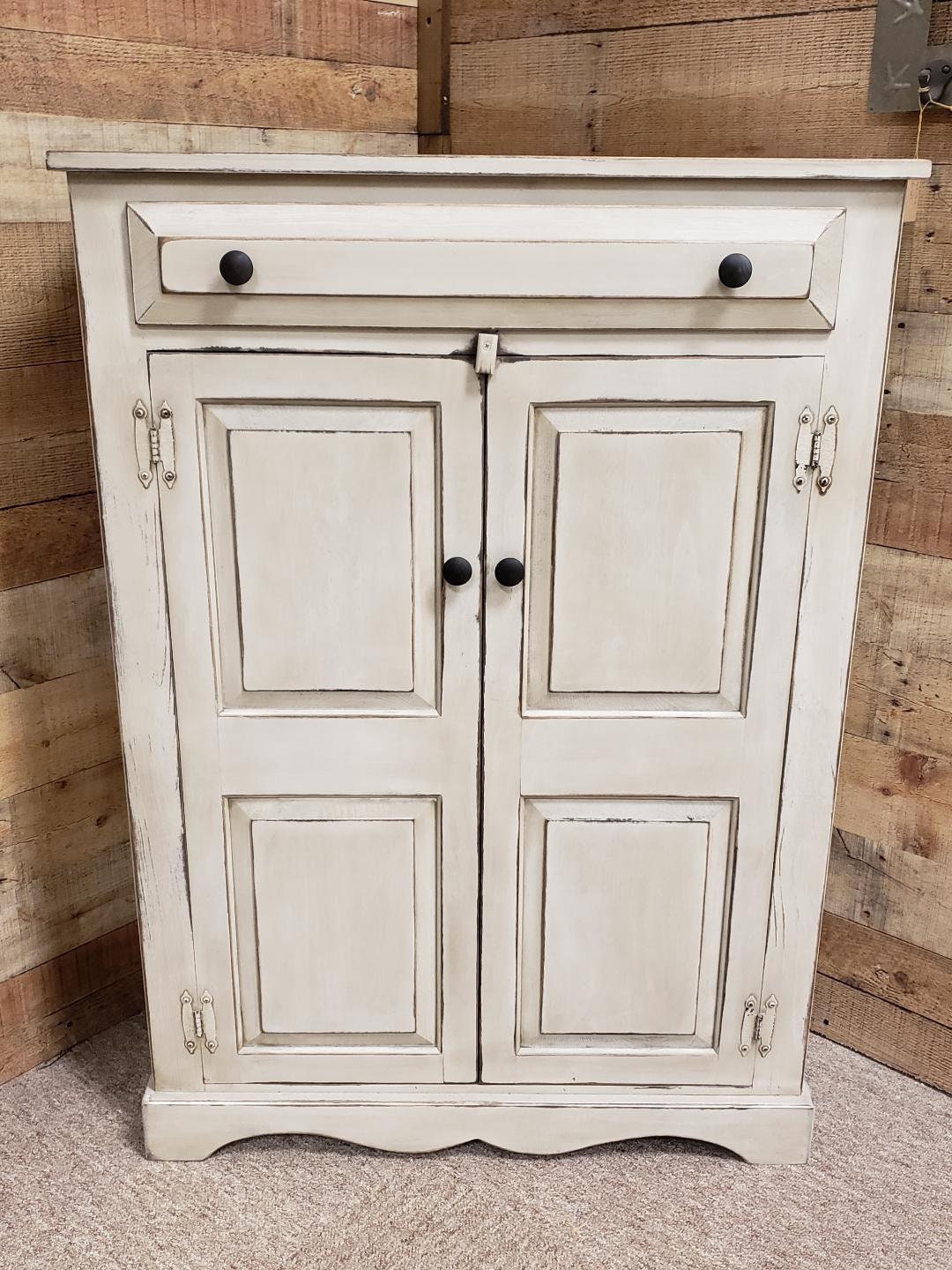 Rustic Farmhouse Kitchen Cabinet: Primitive Charm Cupboard Organizer ...