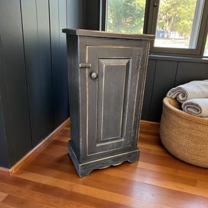 Small Distressed Black Cabinet - Rustic Cupboard - Farmhouse Furniture ...