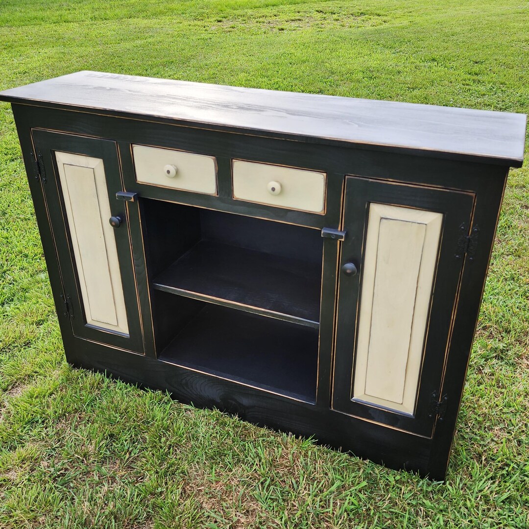 Rustic Farmhouse Entertainment Cabinet: Primitive TV Stand & Media ...