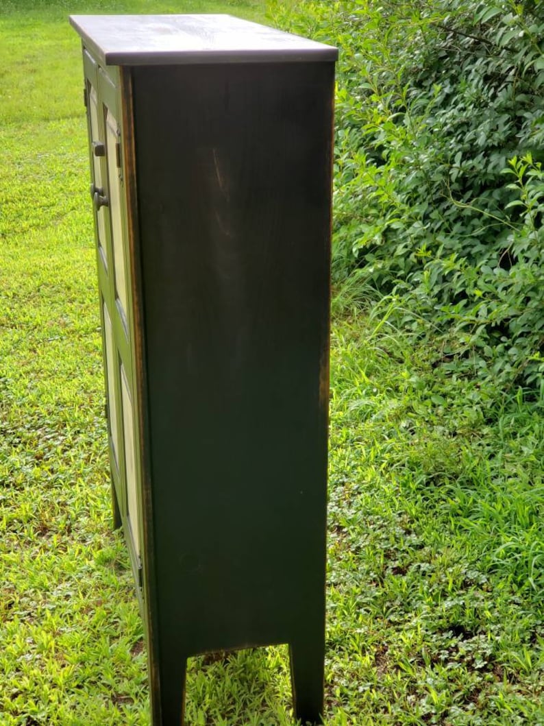 Rustic Farmhouse Cabinet: Primitive Kitchen Storage Cupboard Organizer ...