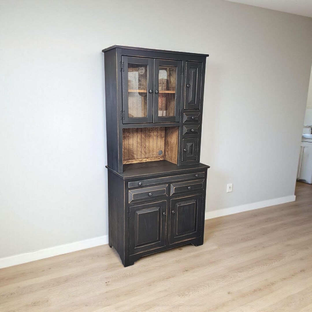 Rustic Hoosier Hutch Cabinet - Handmade Farmhouse Furniture - Etsy