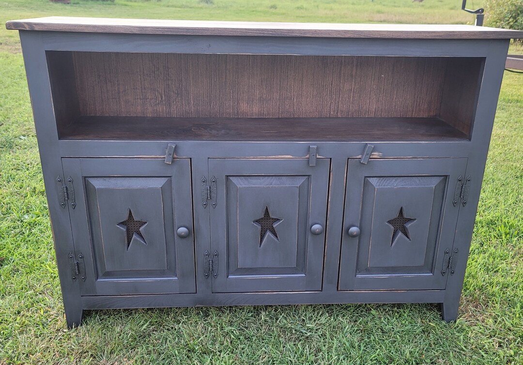 Rustic 3 Door Buffet Cabinet, Handmade Entertainment Storage, Farmhouse ...