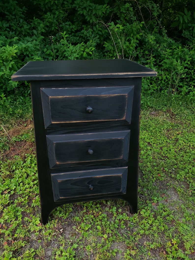 Rustic Night Stand - 3-drawer Dresser - Distressed Wood End Table for ...