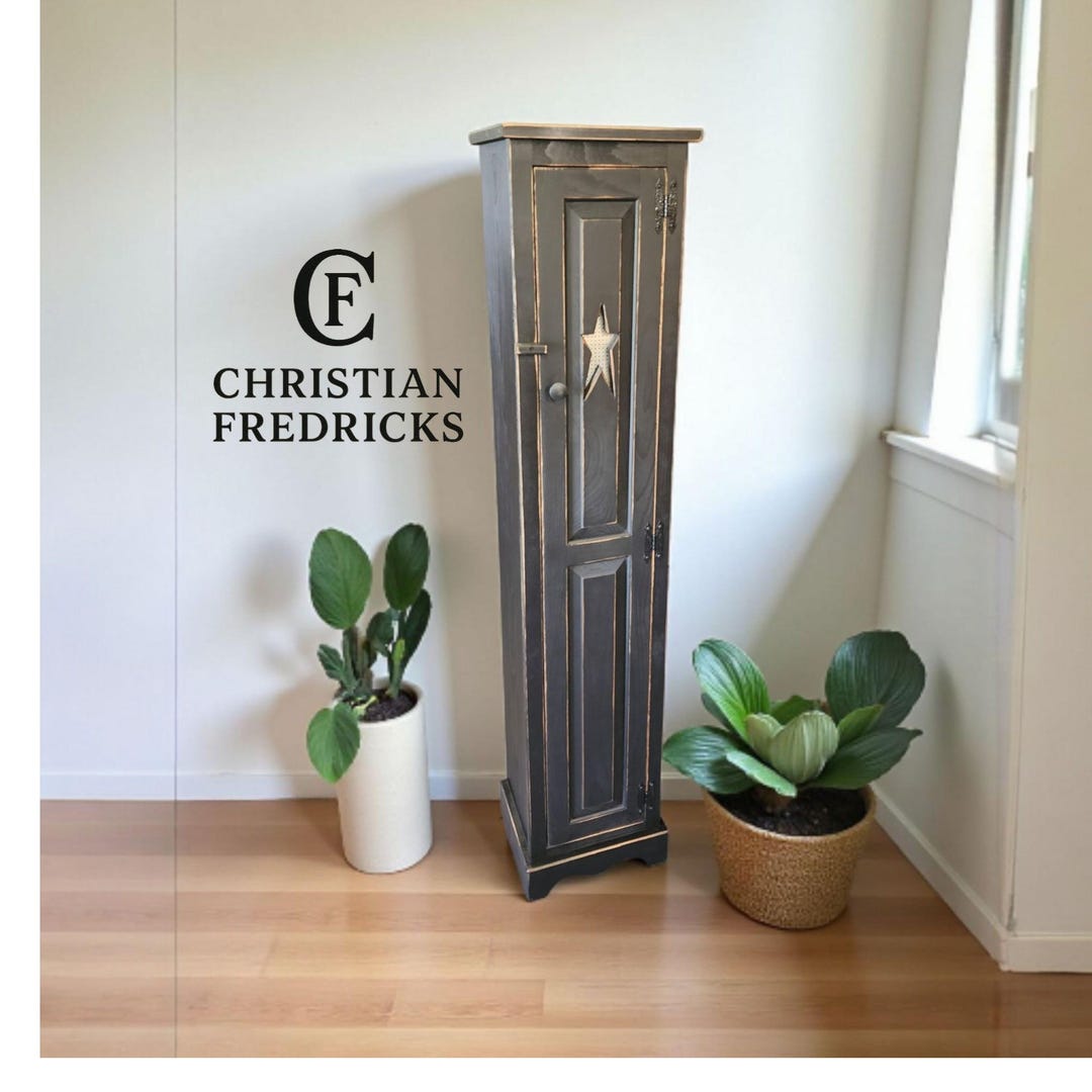 Rustic Primitive Chimney Cabinet: Tall Farmhouse Storage for Bathroom ...