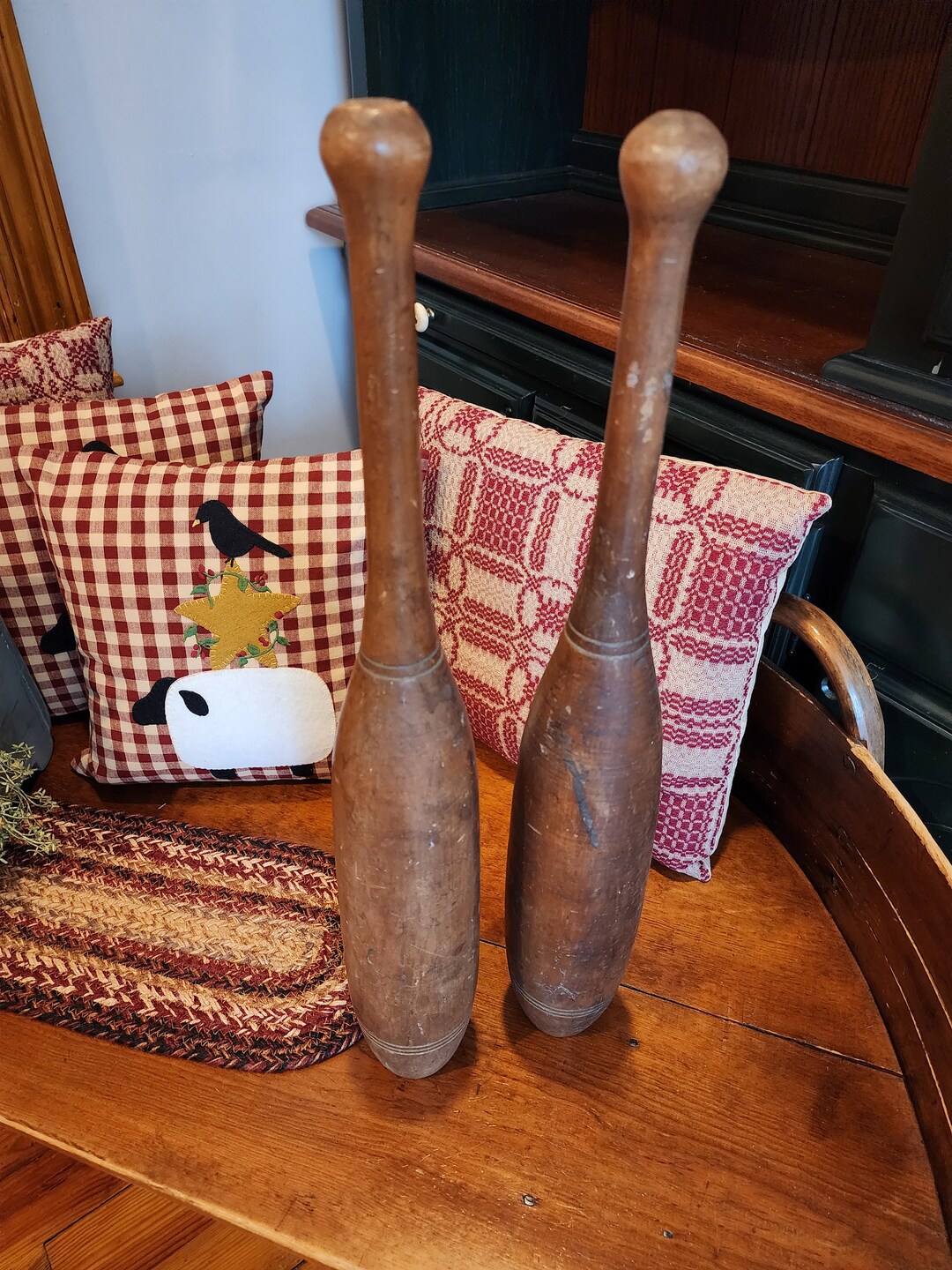 Vintage Wooden Antique Juggling Pins Set, Circus Memorabilia, Vintage ...