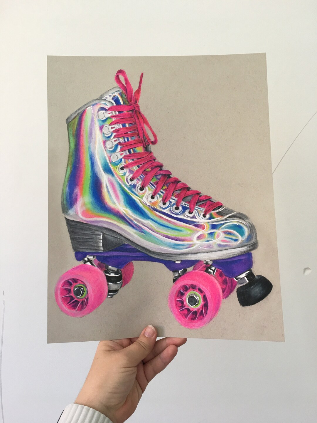 Holographic Roller Skate Art Print - Etsy